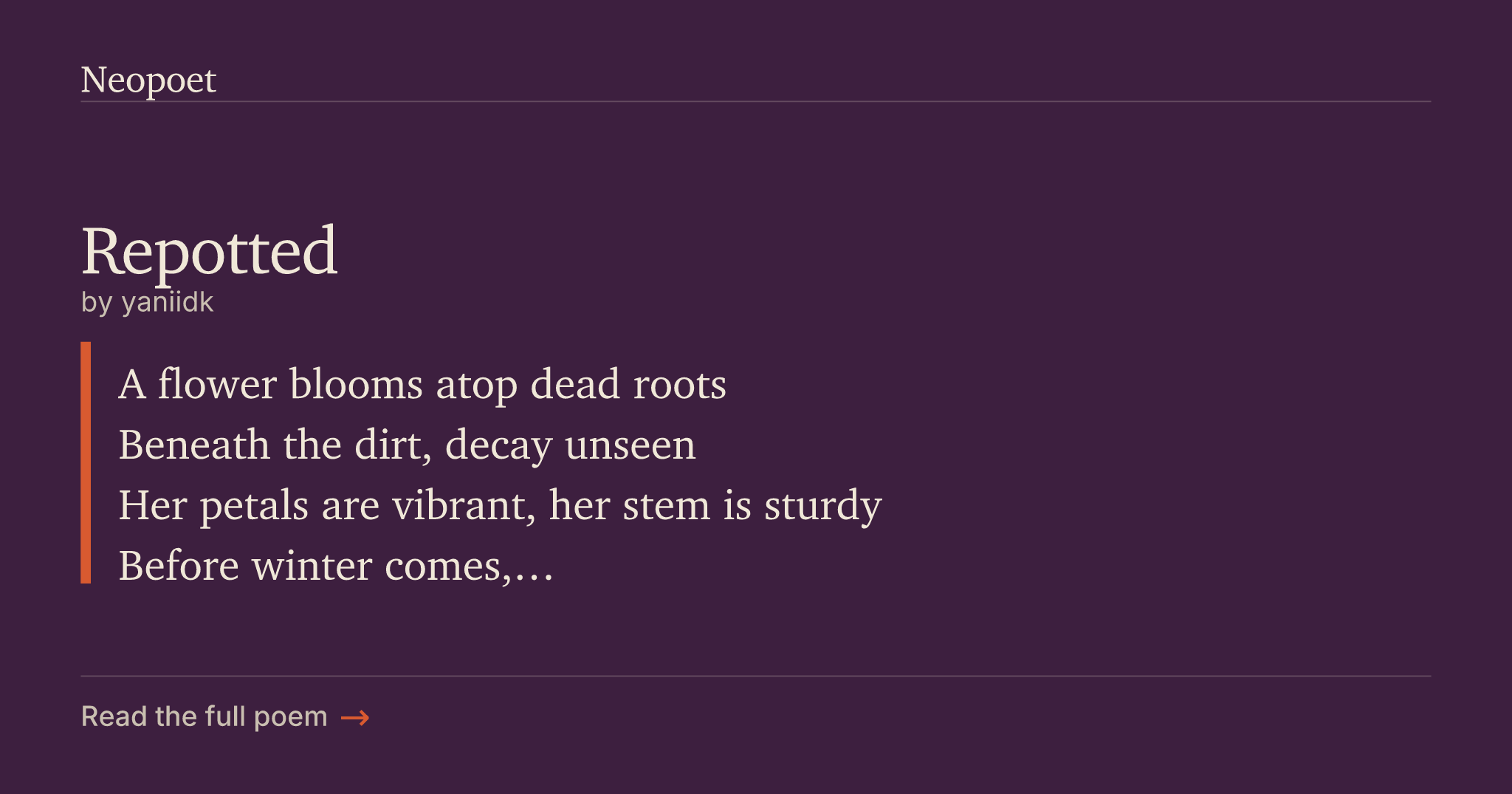 Repotted | Neopoet
